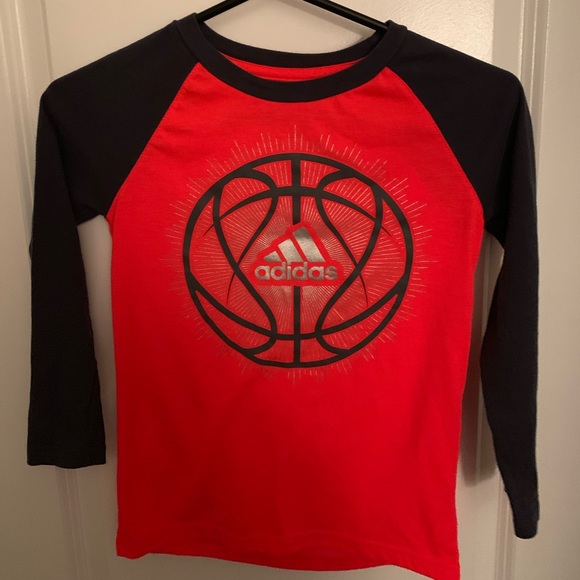 adidas | Shirts & Tops | Adidas Basketball Long Sleeve Tee Boys 7x ...